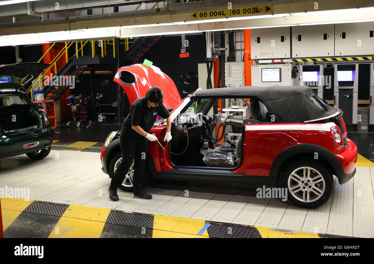 BMW Mini production line. The assembly line at the BMW Mini Plant ...