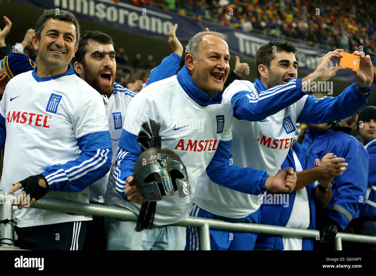 Greece fans celebrate in the stands hi-res stock photography and images ...