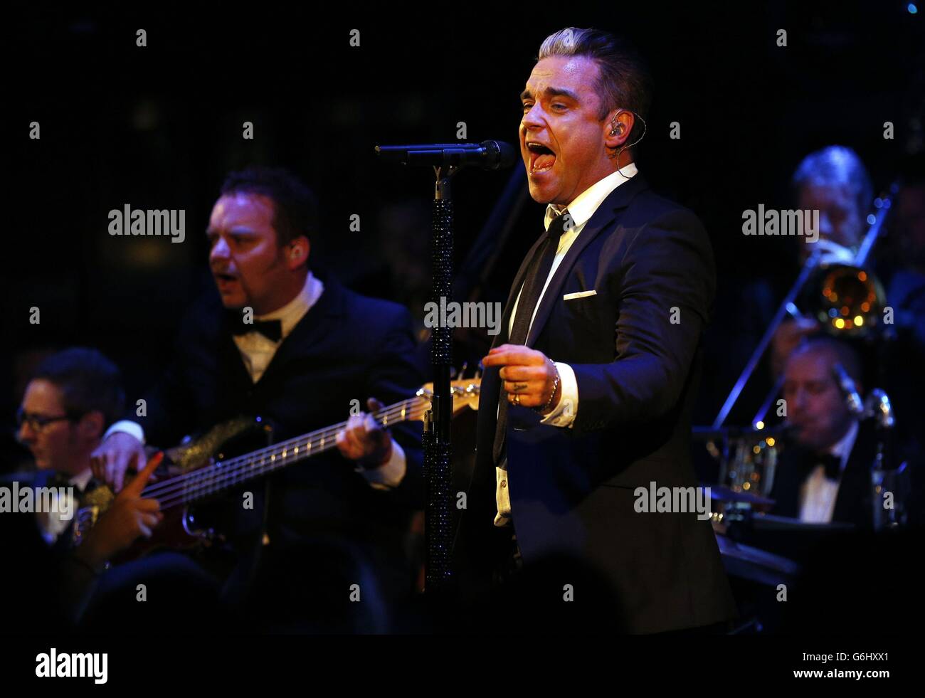 Robbie Williams Heart Radio gig - London. EDITORAL USE ONLY Robbie ...
