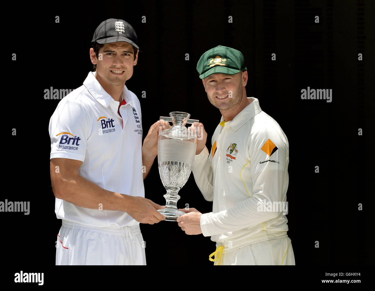 England captain Alastair Cook (left) and Australian captain Michael ...