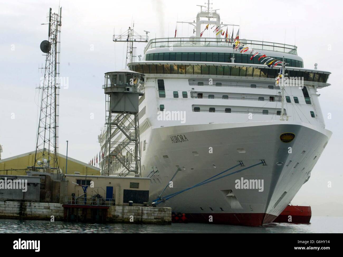 Aurora docks in Gibraltar Stock Photo - Alamy
