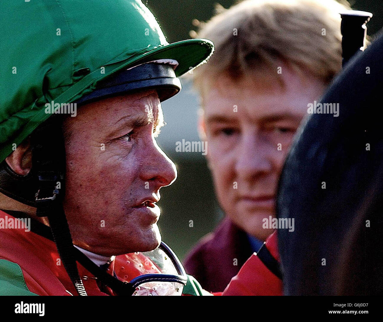 Pat Eddery talks to racehorse owners in the unsaddling area at ...