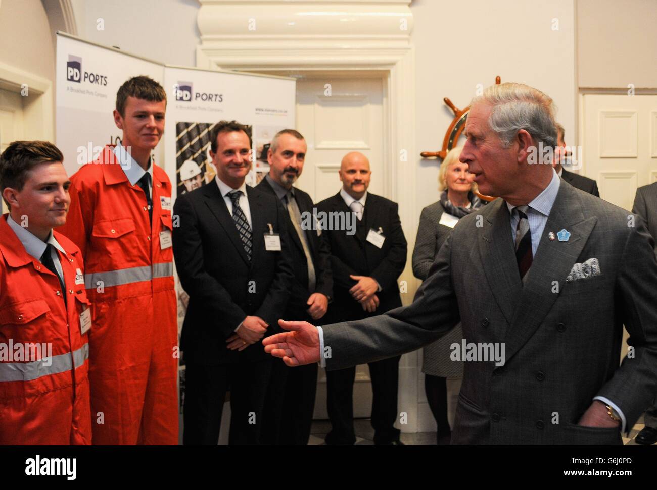Prince Of Wales visit to PD Ports Stock Photo - Alamy