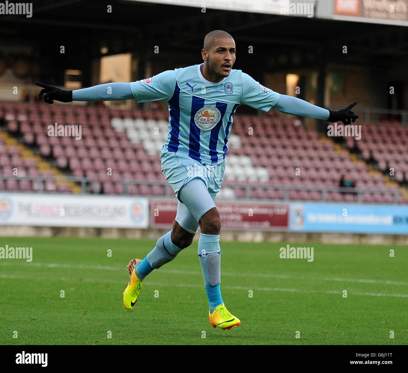 Coventry citys leon clarke celebrates hi-res stock photography and ...