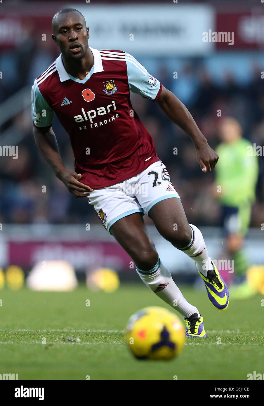 West Ham United's Carlton Cole in action during the Barclays Premier ...
