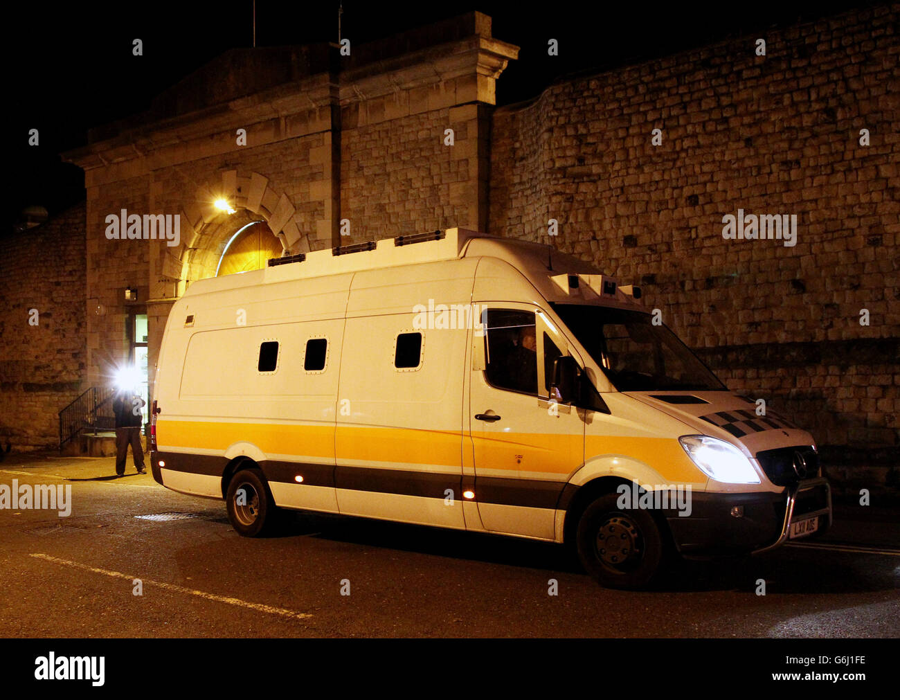 A police van leaves Maidstone Prison in Kent as an incident is taking ...