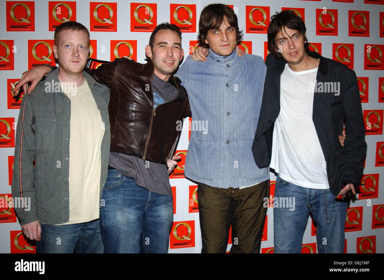 UK band Starsailor arriving at the Q Awards at the Park Lane Hotel in ...
