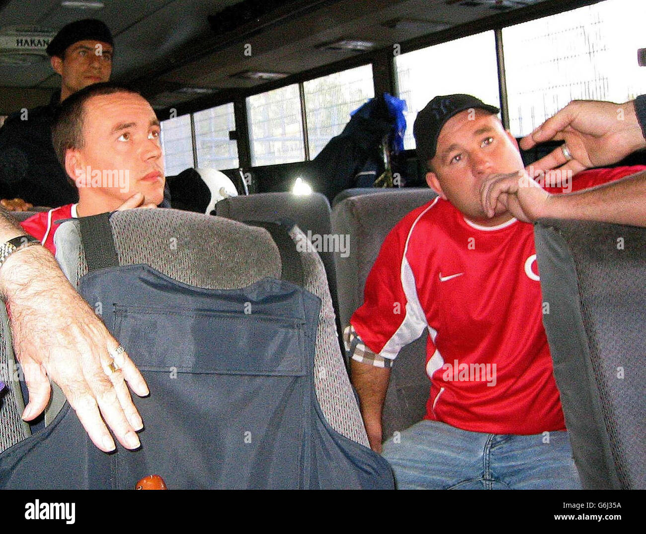 England fans wearing Turkish football shirts Stock Photo - Alamy
