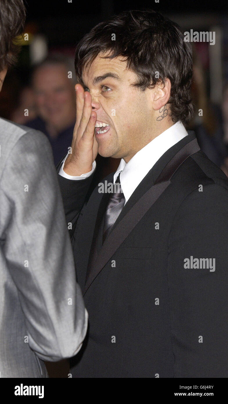 Editorial use only no merchandising pop star robbie williams arrives hi ...