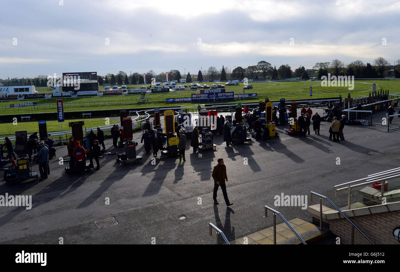 Bookmakers set up stands betfred november handicap day doncaster ...