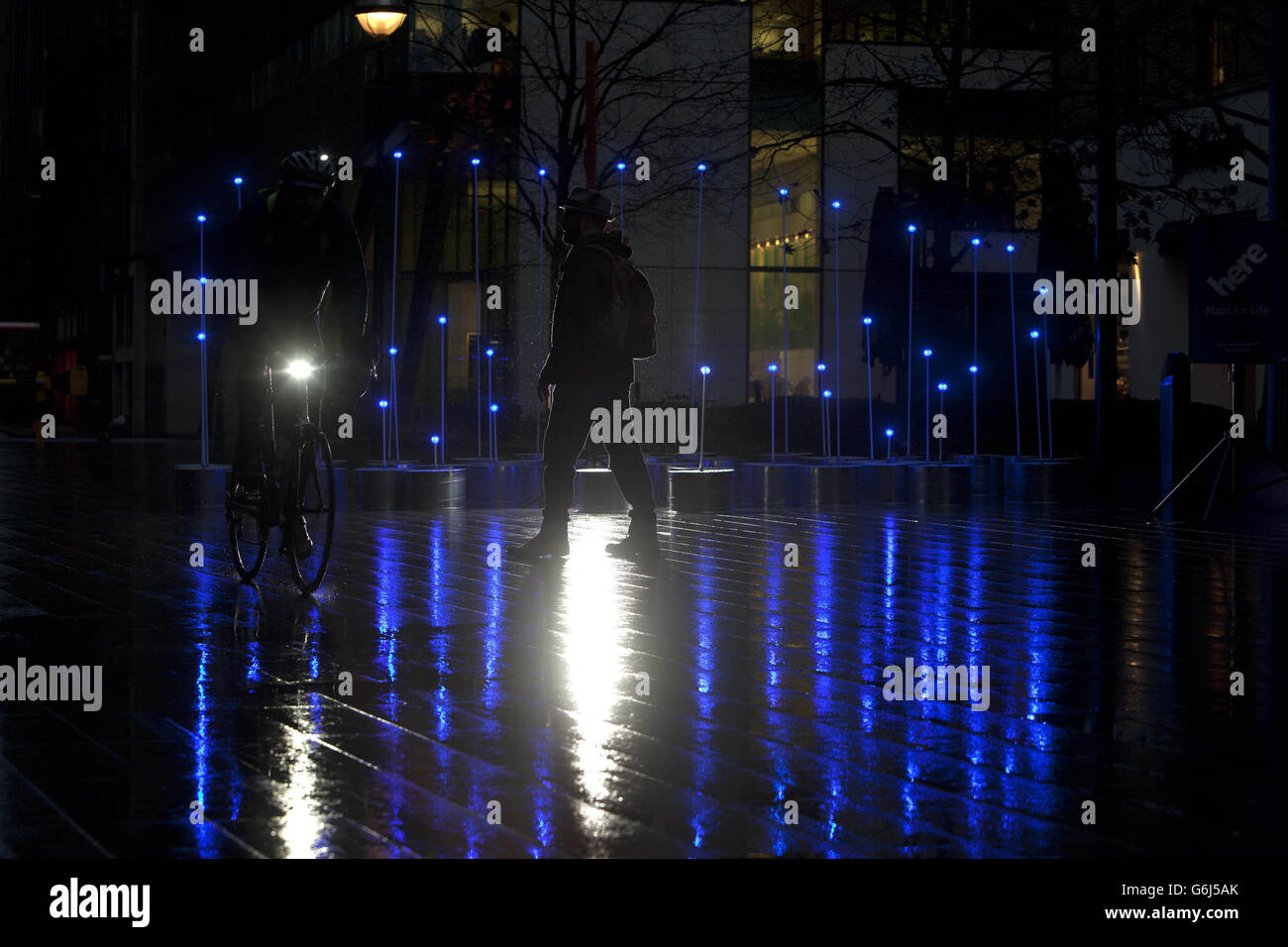 HERE LED display Stock Photo - Alamy