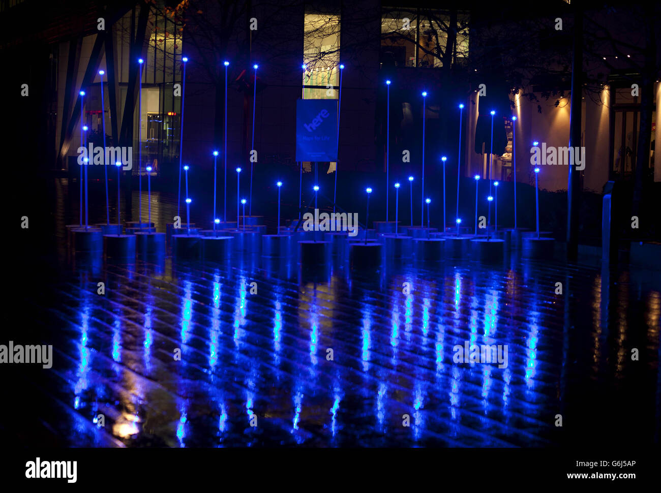 HERE LED display Stock Photo - Alamy