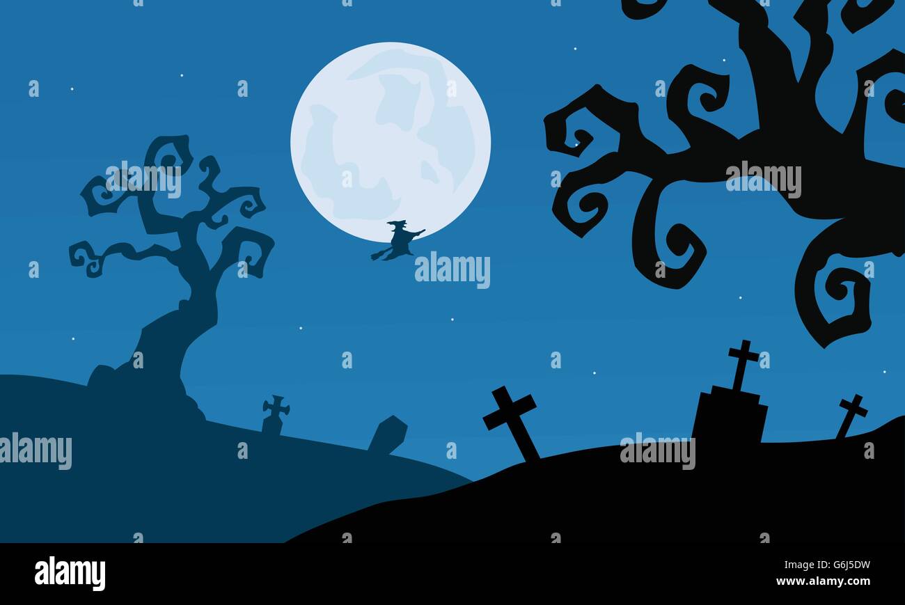 Tomb and dry tree scenery Halloween Stock Vector Image & Art - Alamy
