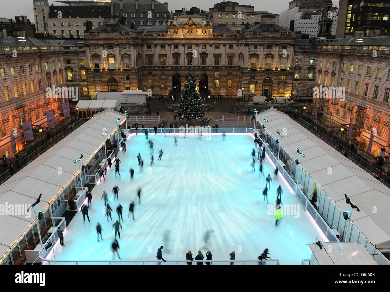Somerset House Ice Rink - London Stock Photo - Alamy