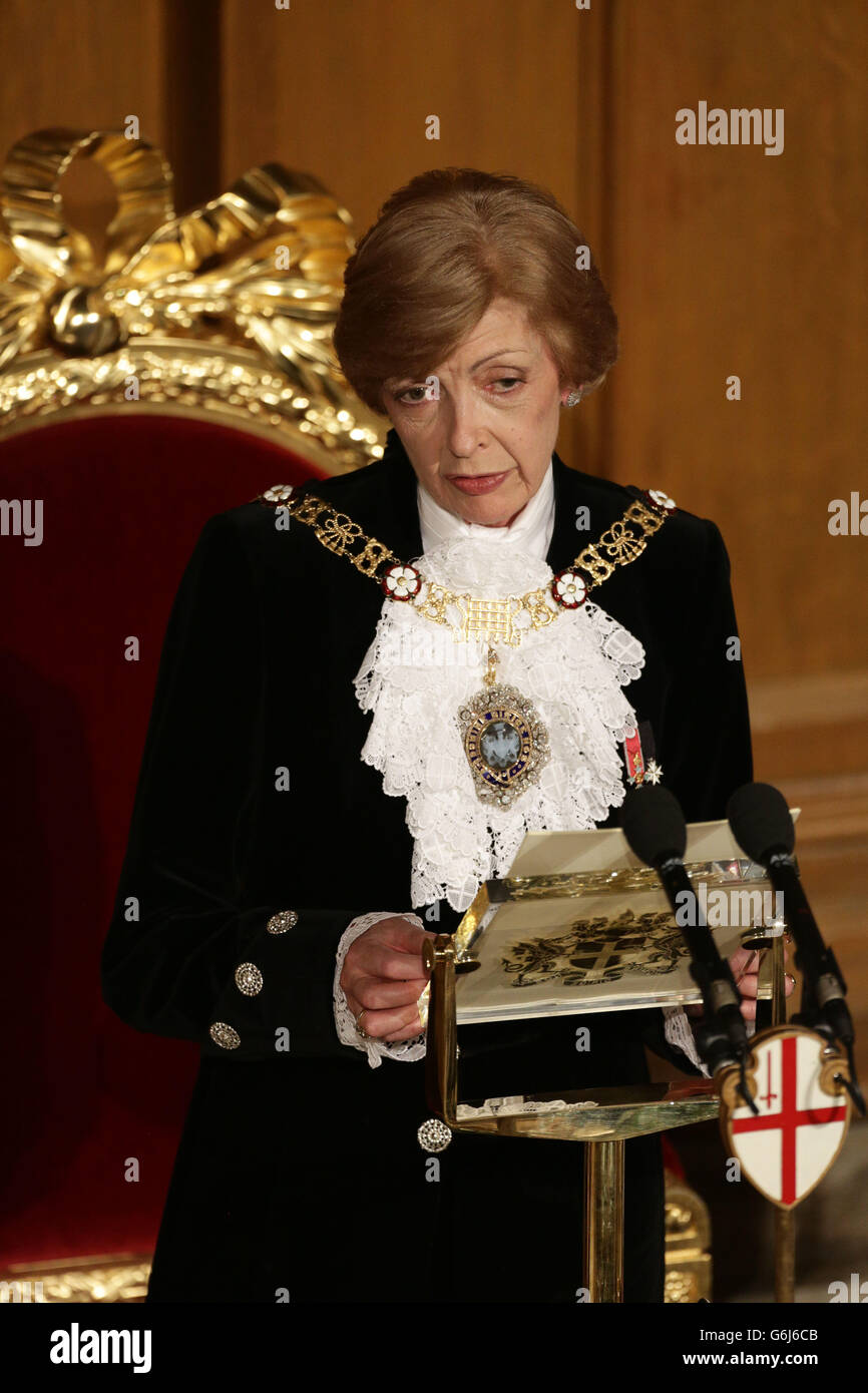 Lady Judge Lord Mayor Alderman Fiona Woolf during speeches at the Lord ...