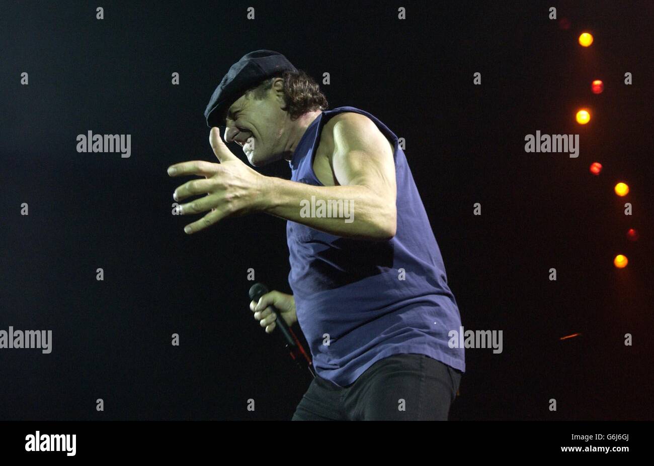 Australian heavymetal band AC/DC's lead singer Brian Johnson performs ...