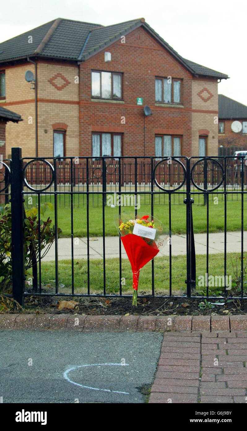 Flowers left outside the home of Don Rennie in Kings James Court ...