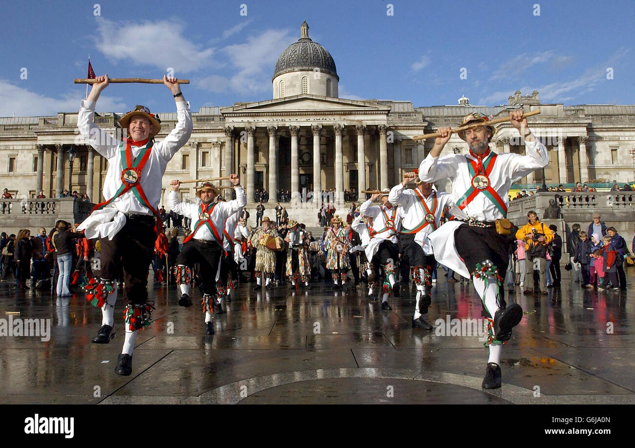Customs and Traditions - Morris Dancing - Trafalgar Square Stock Photo ...