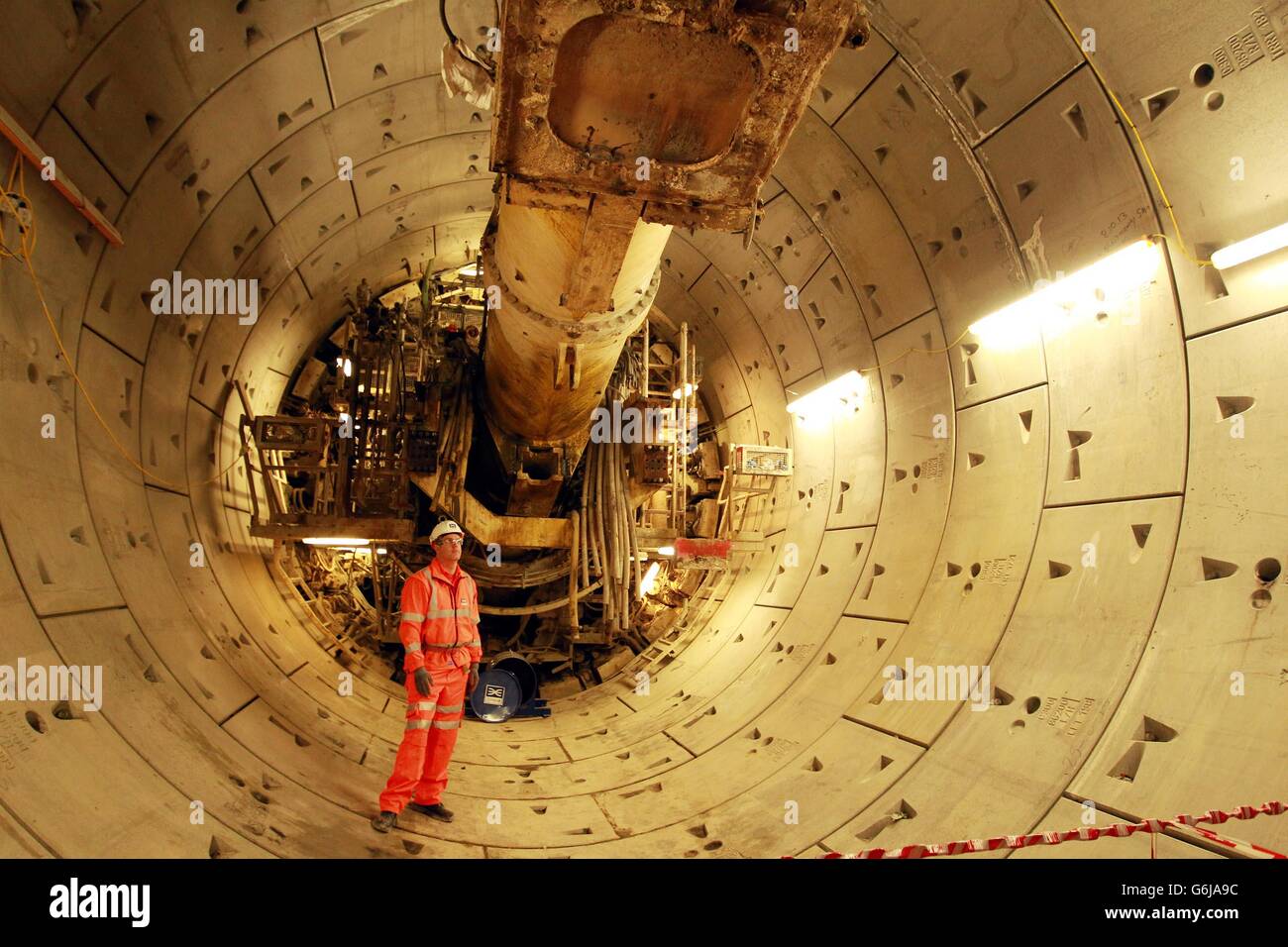 Inspect first completed section crossrail tunnel hi-res stock ...