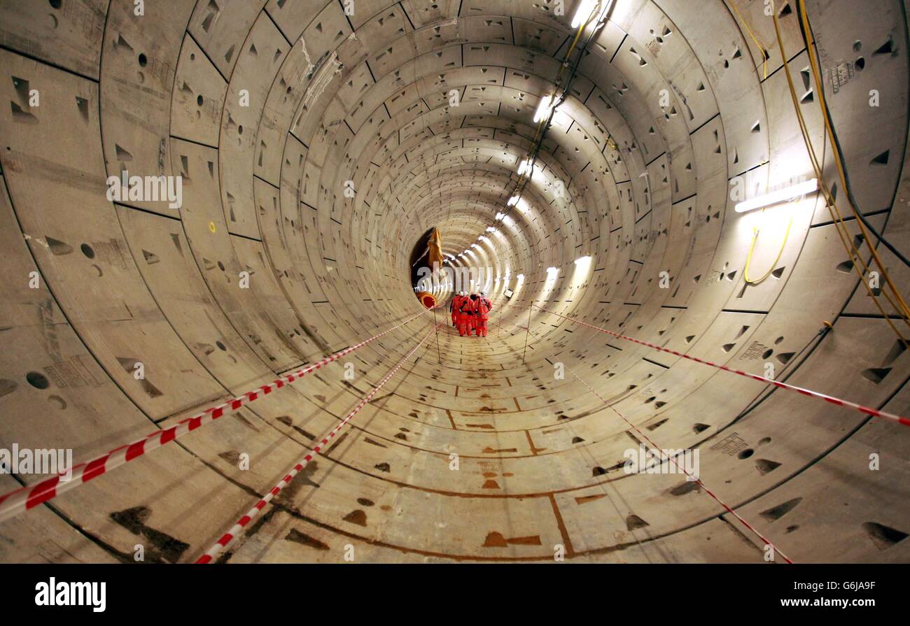 Inspect the first completed section of crossrail tunnel hi-res stock ...