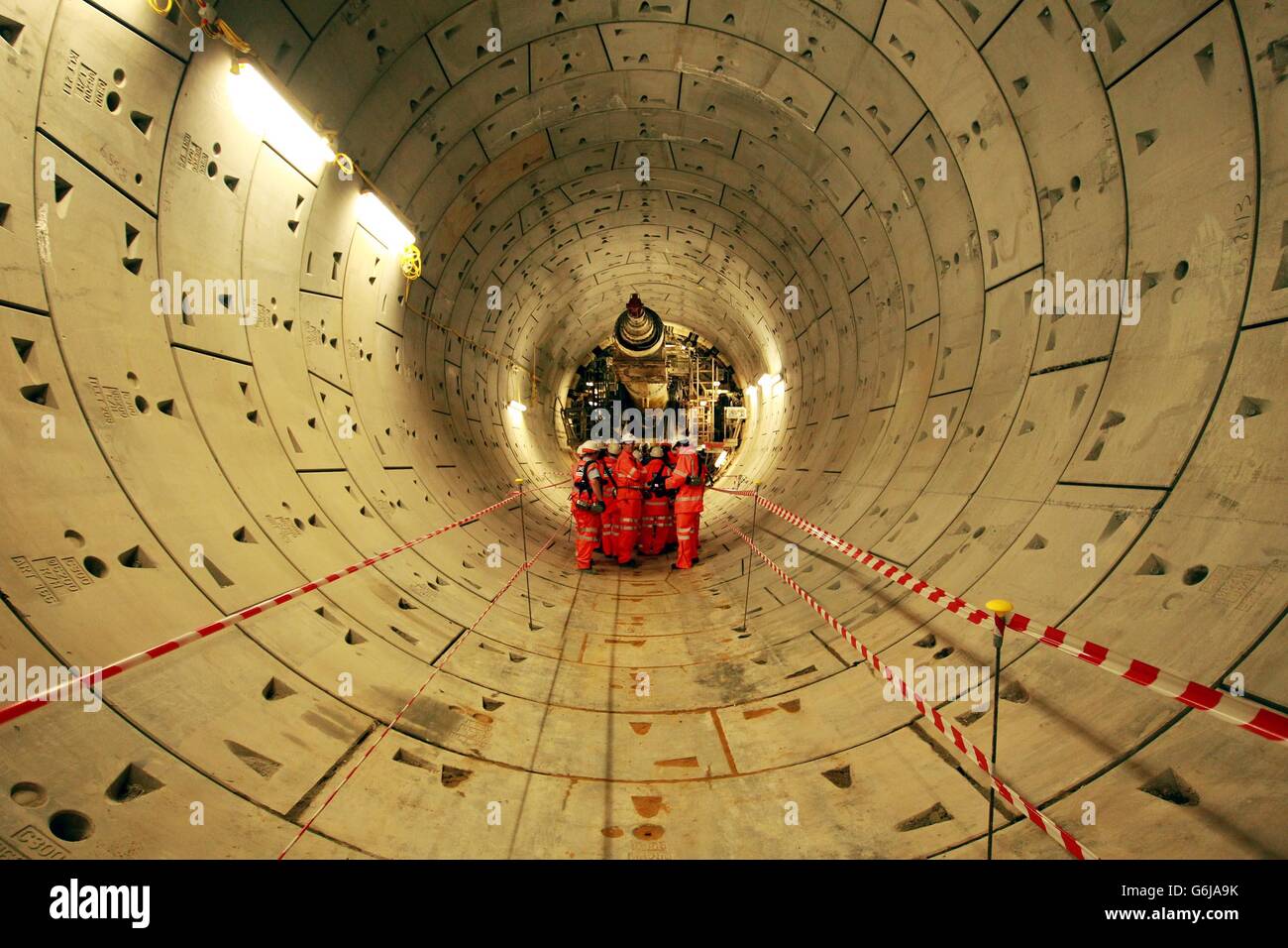 Inspect the first completed section of crossrail tunnel hi-res stock ...