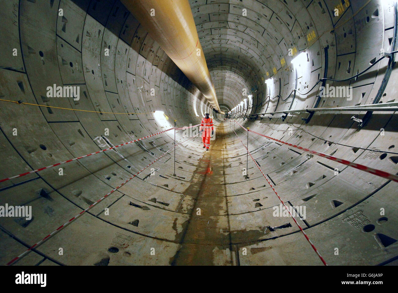 Inspects the first completed section of crossrail tunnel hi-res stock ...