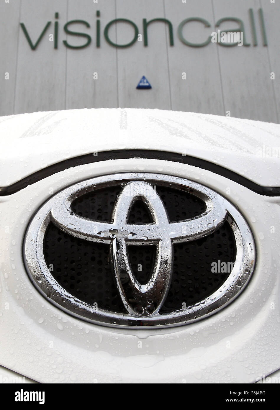 A Toyota car is pictured at the Visioncall National Office in Glasgow ...