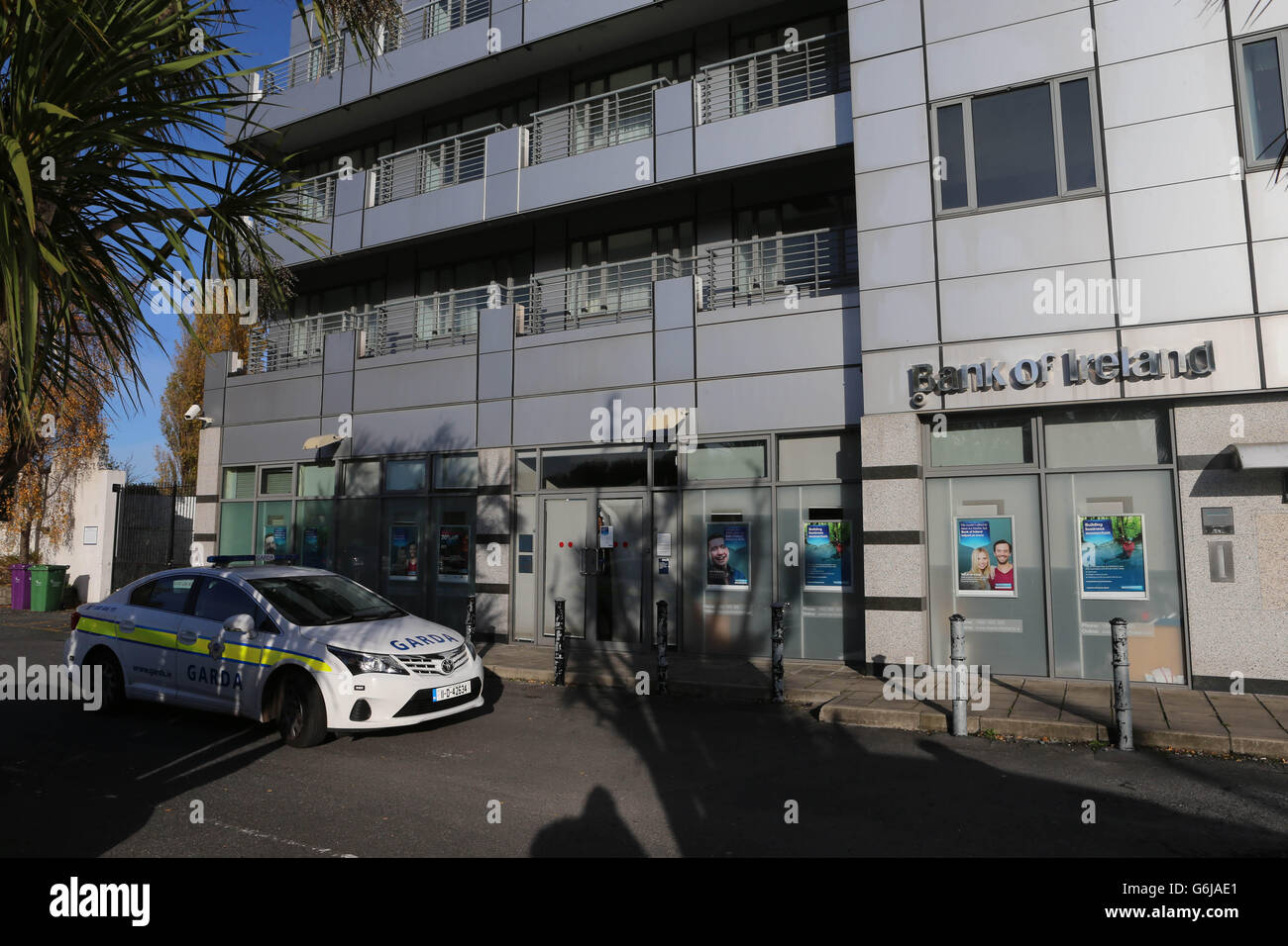 Bank robbery in Donnybrook. Garda outside the branch of Bank of Ireland ...