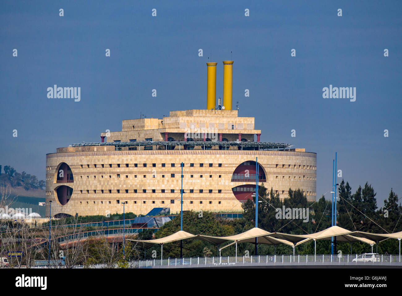 SEVILLE, SPAIN - MARCH 15, 2016: Torre Triana - administrative building ...