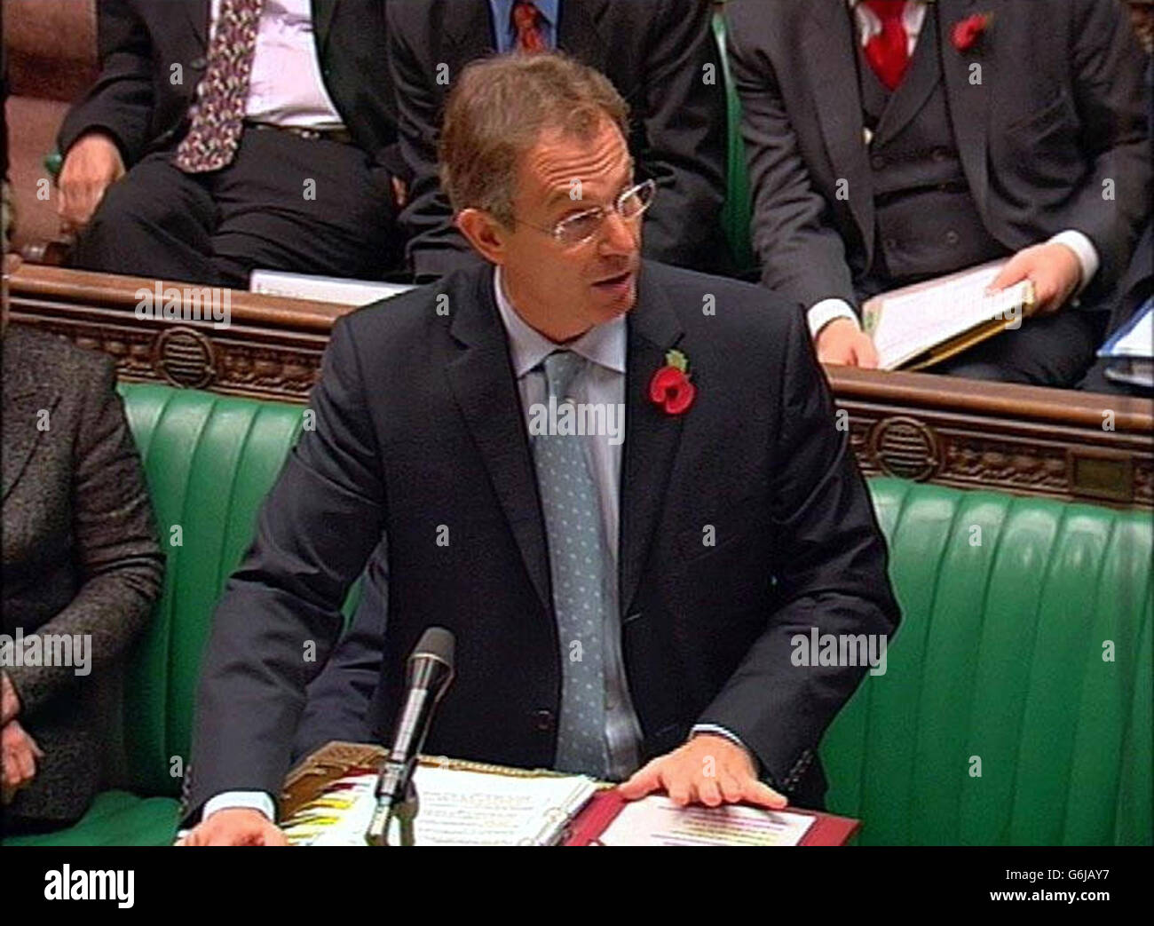 During prime ministers question time in the house of commons hi-res ...