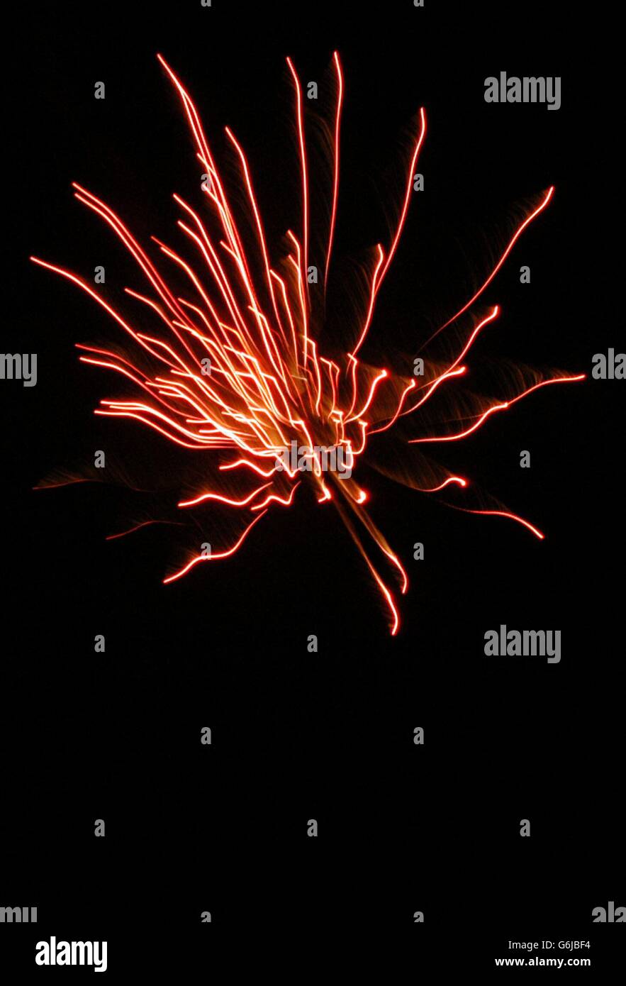 A firework in sky at a fireworks display and bonfire at the Ebor Inn in ...