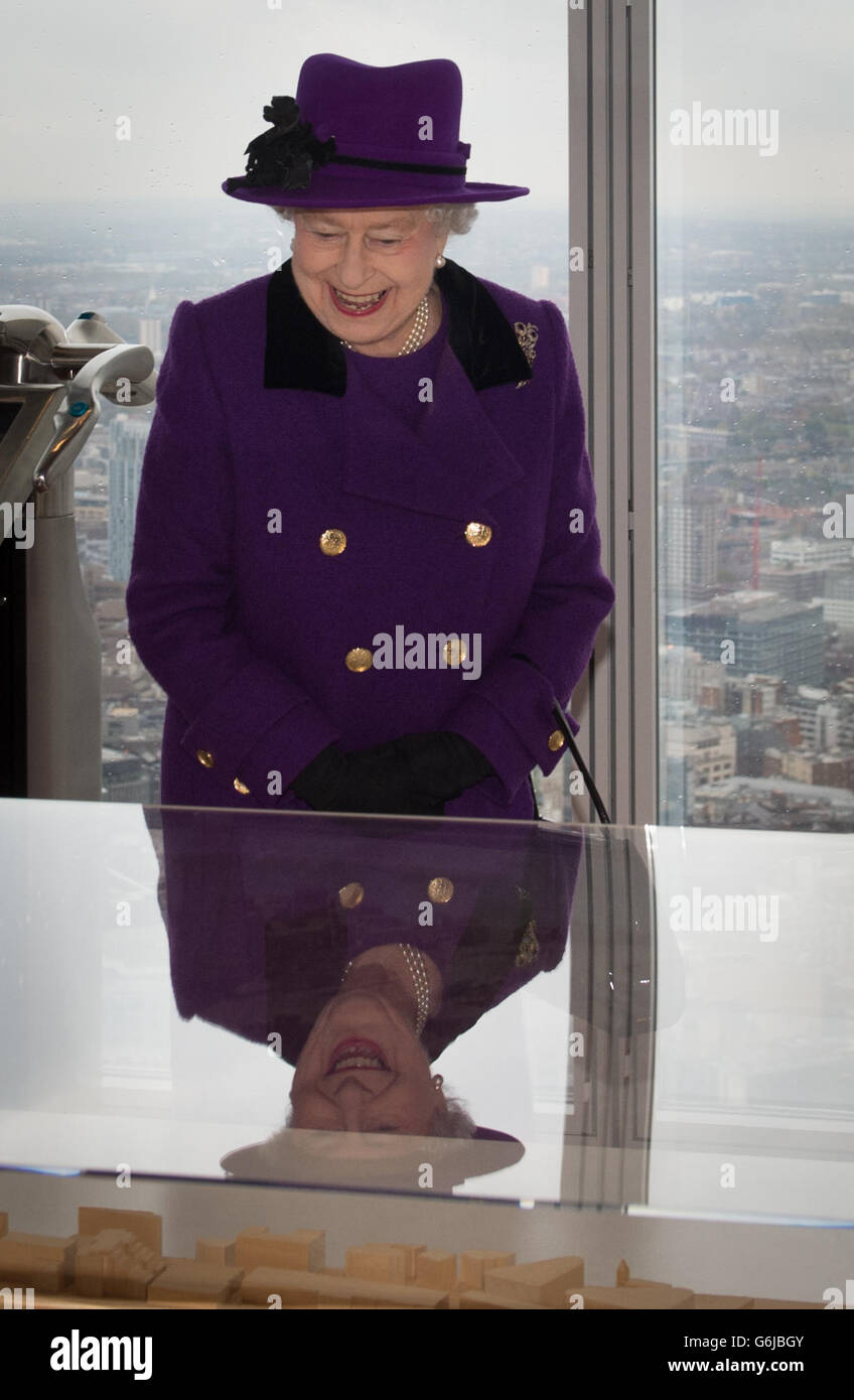 Queen Elizabeth II during her visit to The Shard in London where she ...