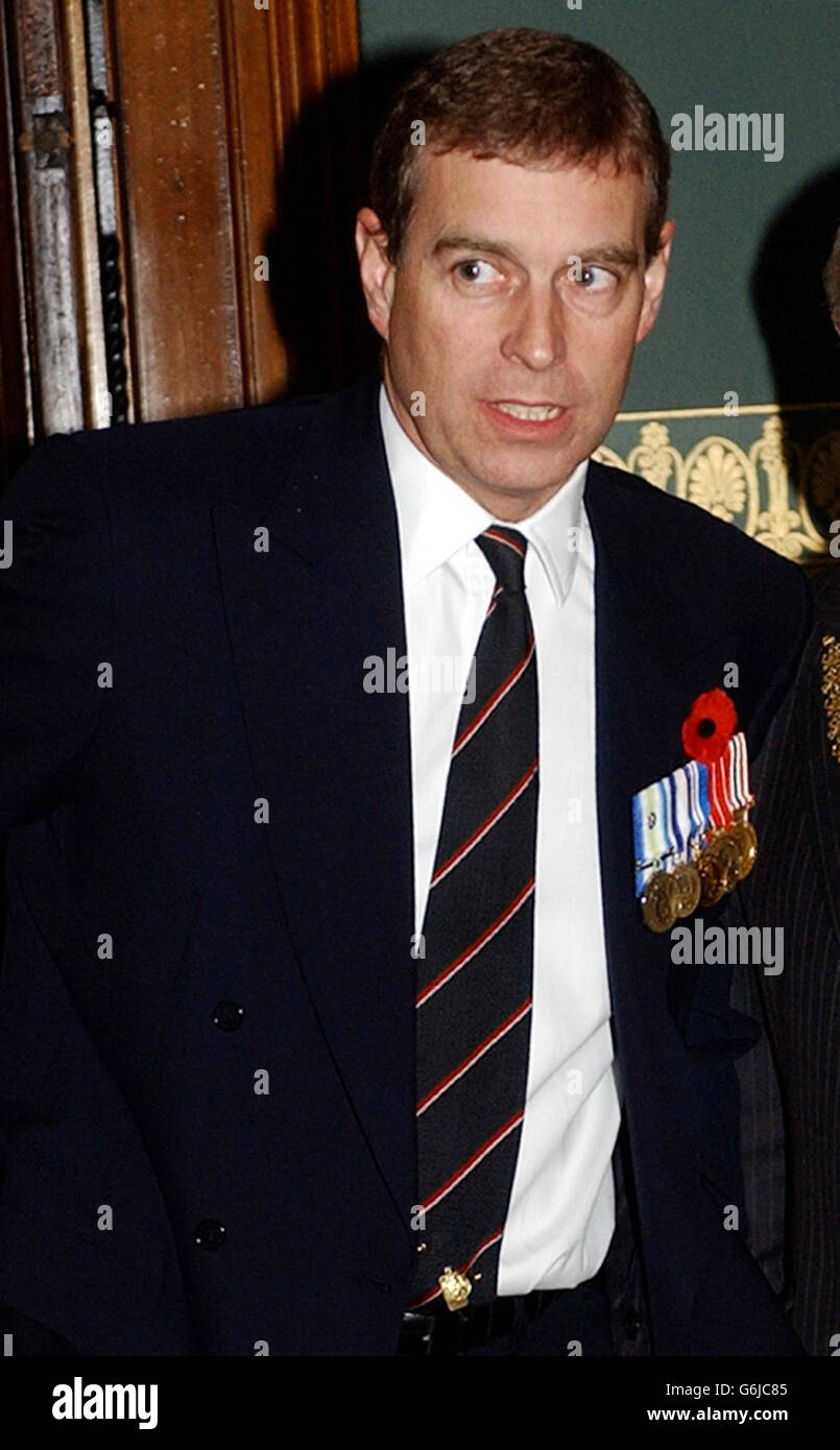 Prince Andrew Royal Festival of Remembrance. The Duke of York arrives ...