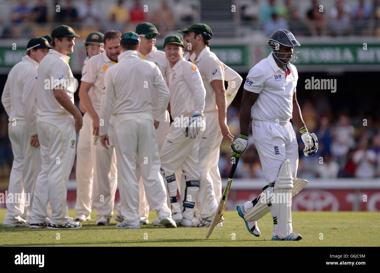 Australia's Ryan Harris (centre) celebrates after England's Michael ...