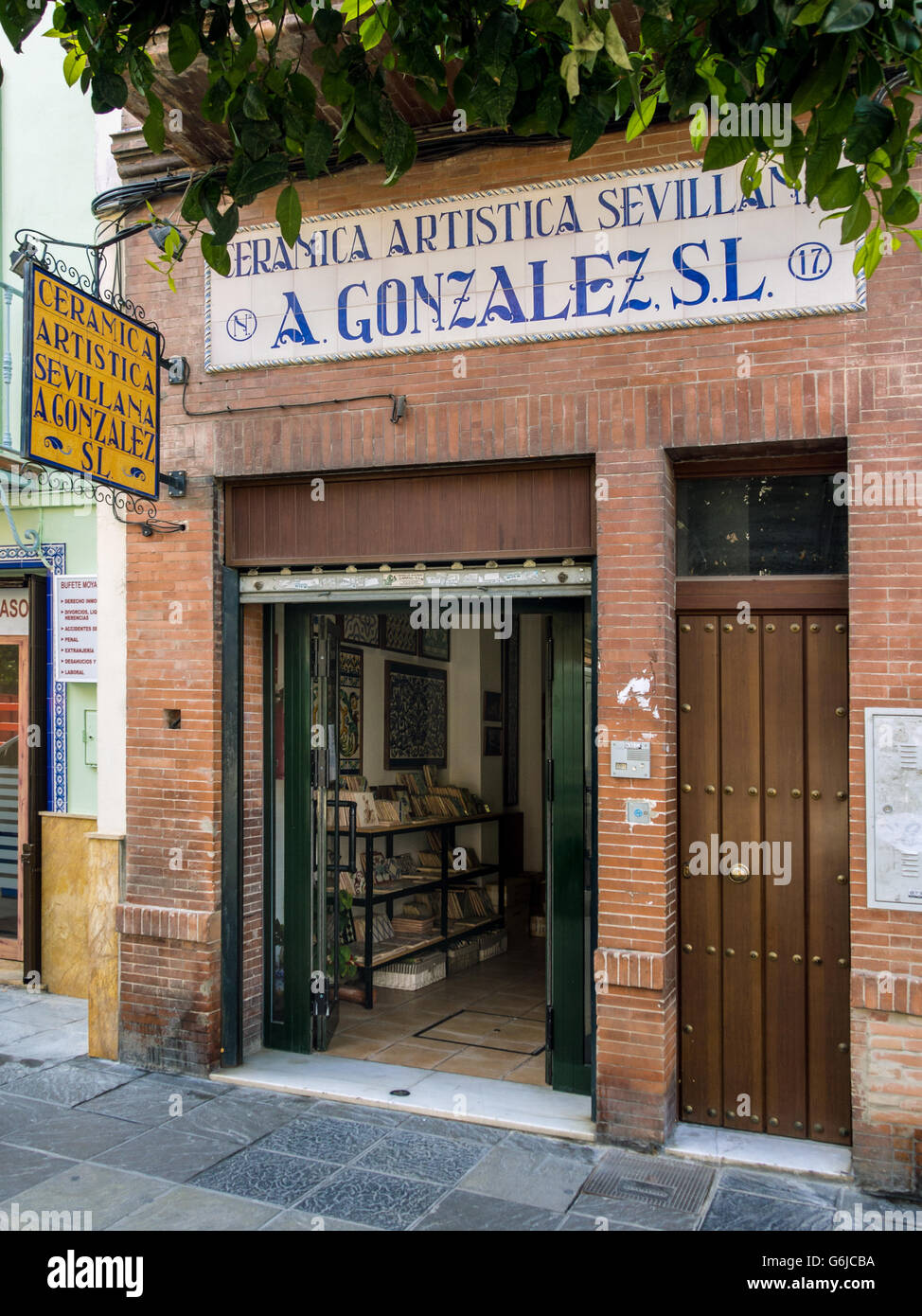 SEVILLE, SPAIN - MARCH 15, 2016: Exterior view of traditional ceramic ...