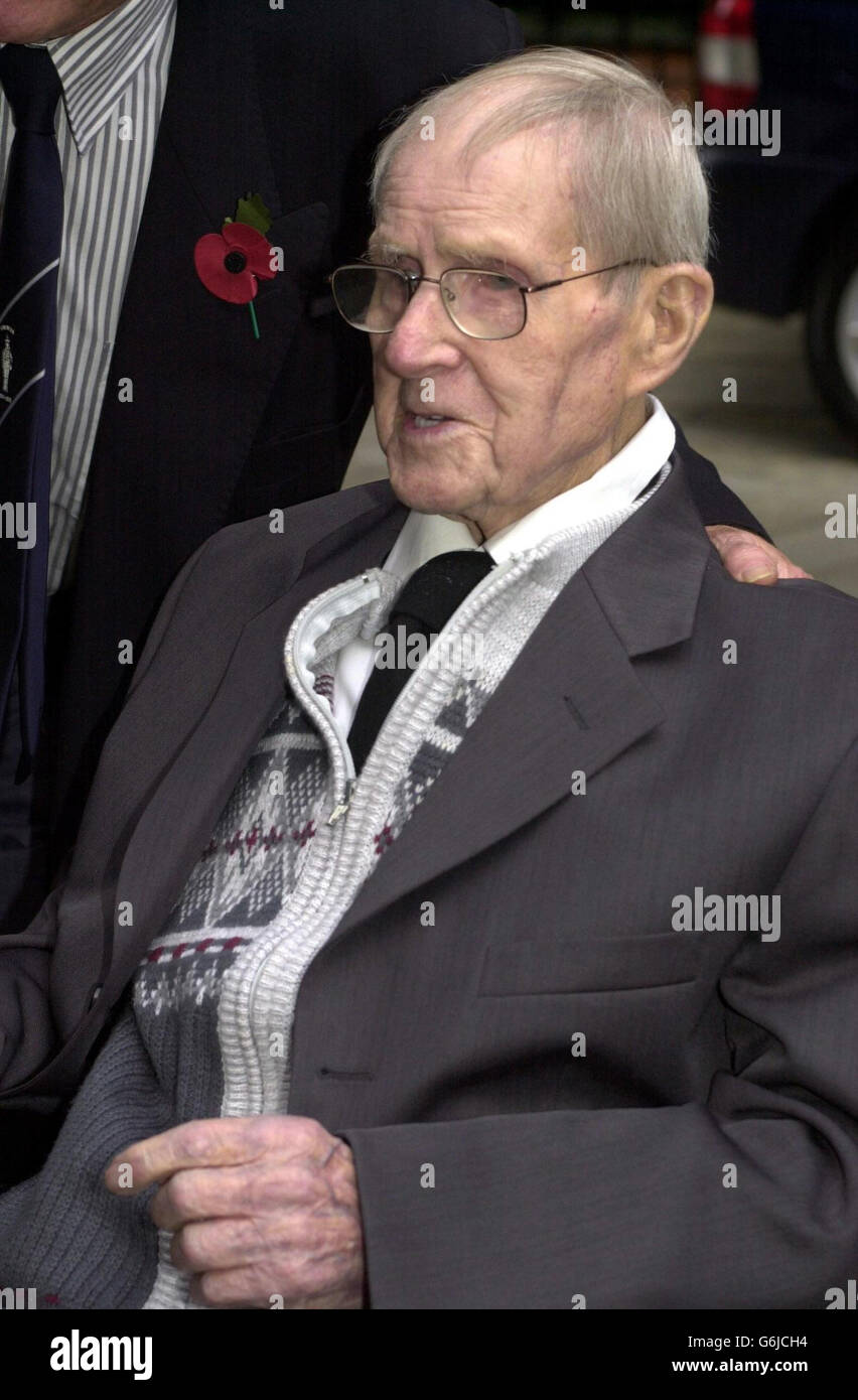 First World War Veteran Norman Robinson, 102, at the head of the ...