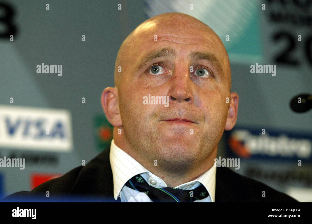 Keith Wood at the post match press confrence, in which he announced his ...