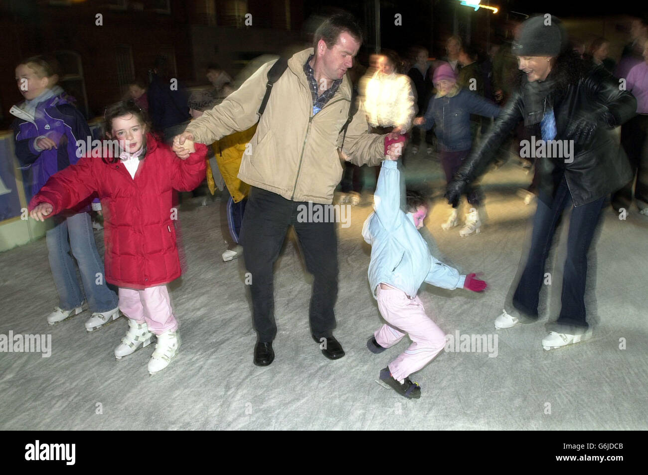 Members of the public using the Dublin City Council ice-rink, which was ...