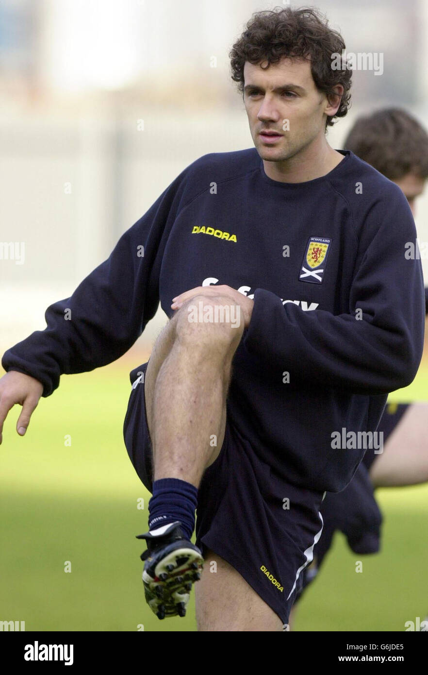 The scotland team during training at strathclyde homes stadium hi-res ...