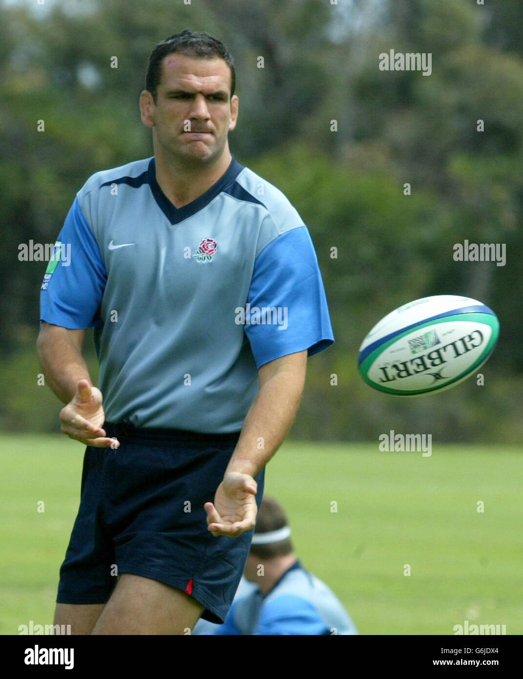 England captain Martin Johnson during training at Hale School in Perth ...