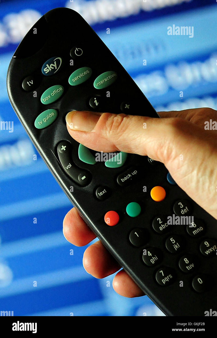 A general view of BSkyB television remote control Stock Photo - Alamy