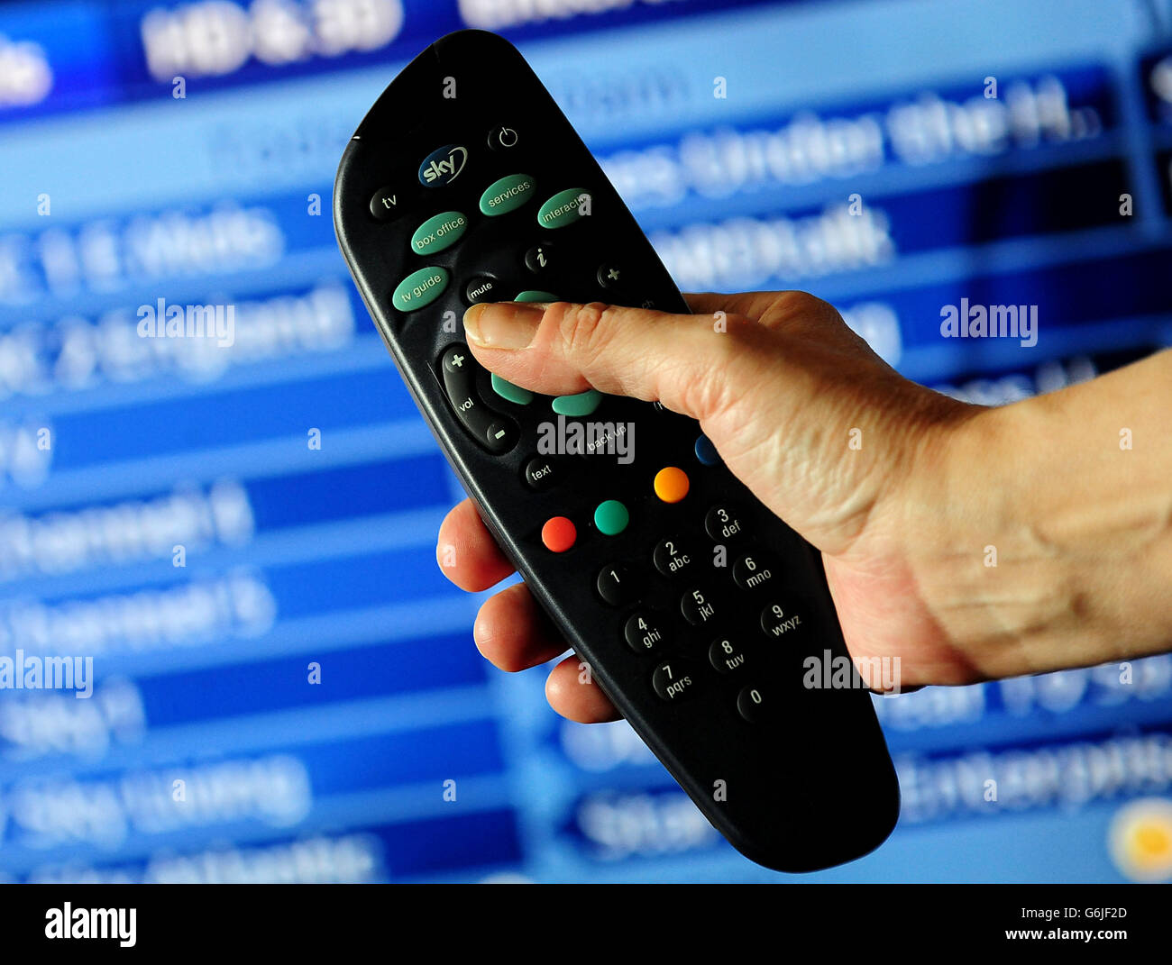 A general view of bskyb television remote control hi-res stock ...