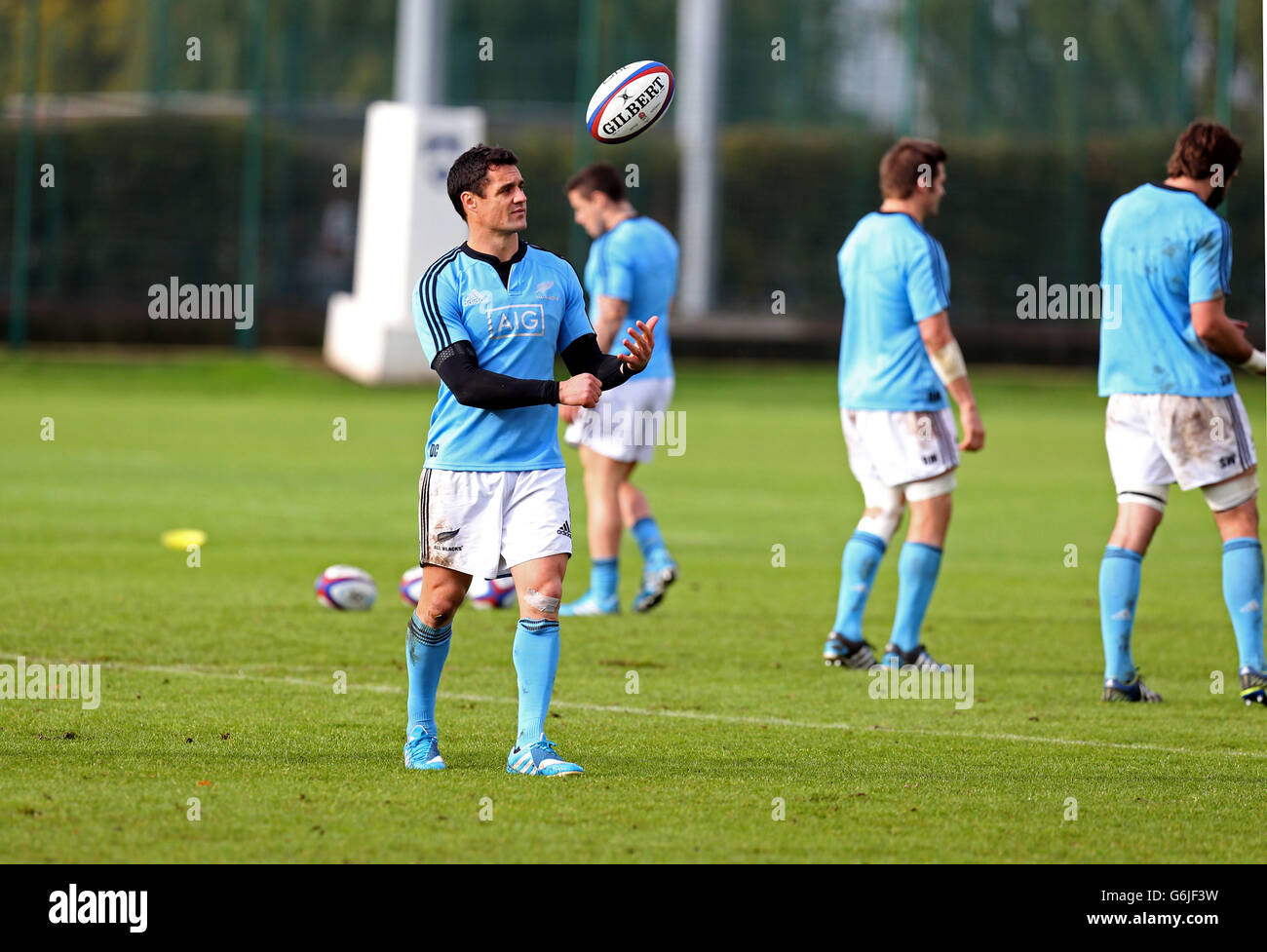New Zealand's Dan Carter during a training session at Latymers Upper ...