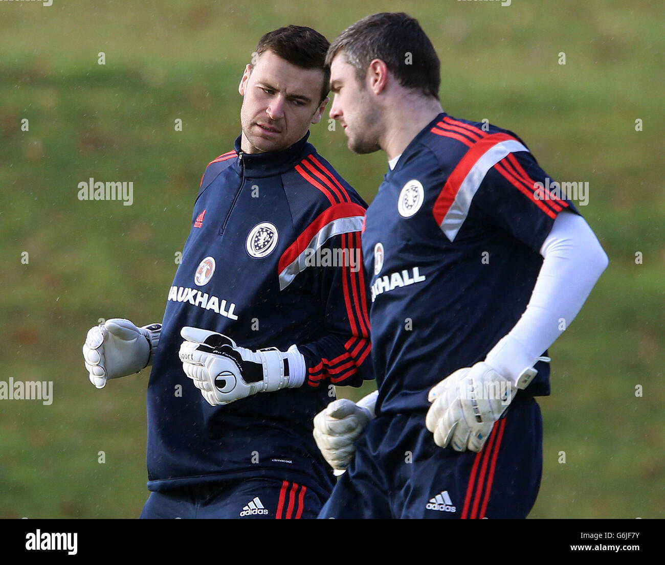 Scotland goalkeepers (left-right) David Marshall and Matt Gilks during ...