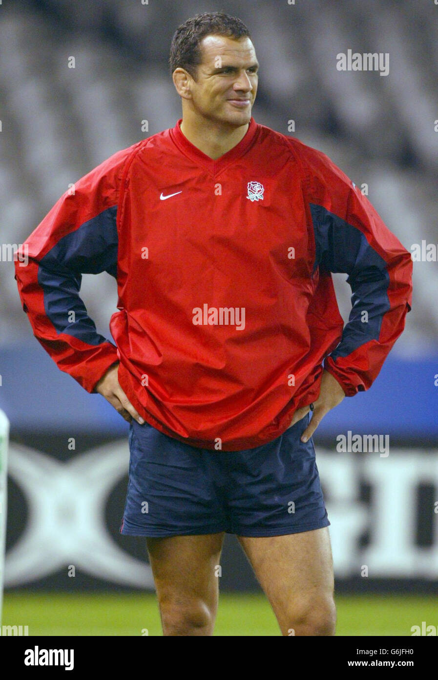 England captain Martin Johnson during training at the Telstra Dome ...