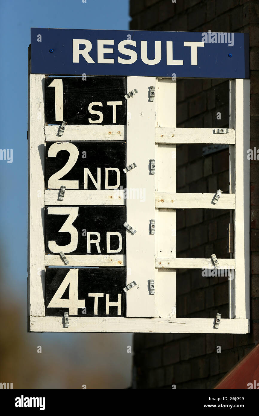 General view of a board displaying the 1st, 2nd, 3rd and 4th place ...