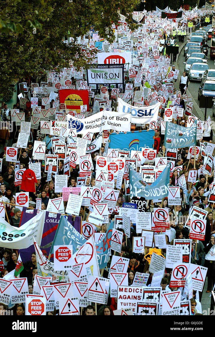 Student fees protest Stock Photo - Alamy
