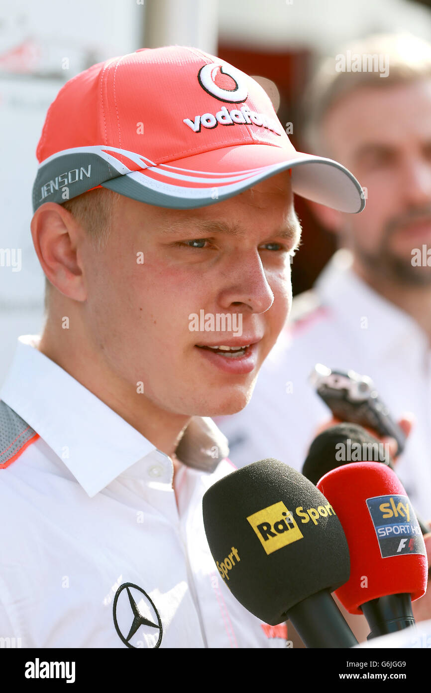 Kevin magnussen young driver tests silverstone circuit hi-res stock ...