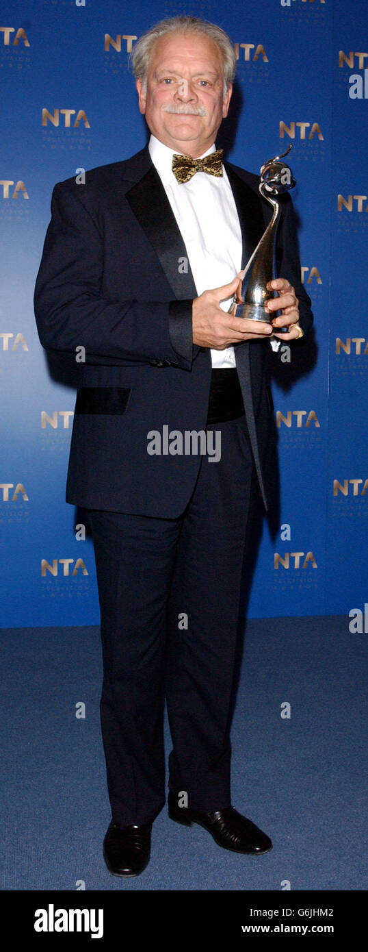 Actor David Jason with his award for Most Popular Drama for Touch of ...