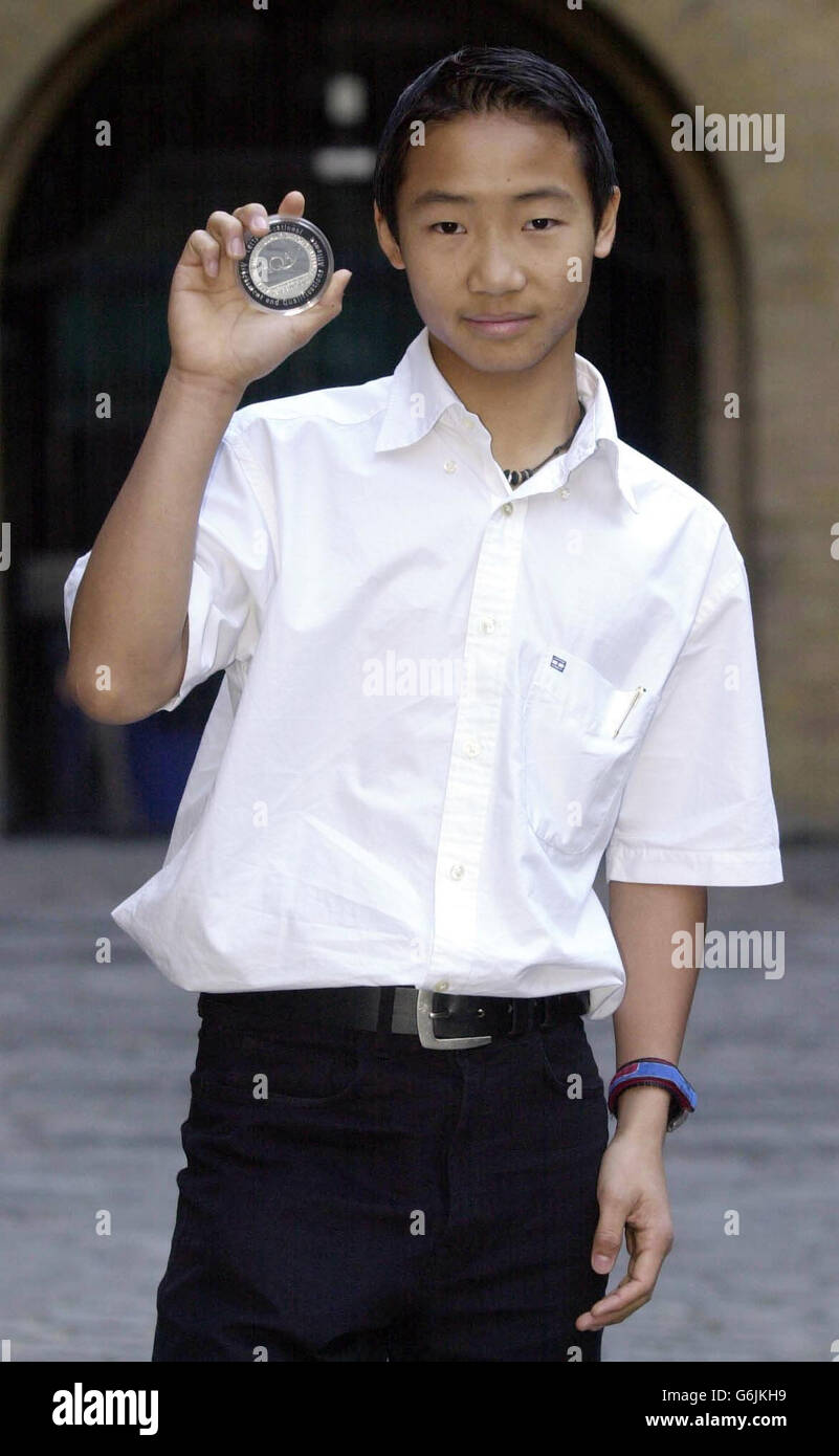 Finalist Leon Chen from Corfe Hills School, Broadstone, Dorset, at the ...